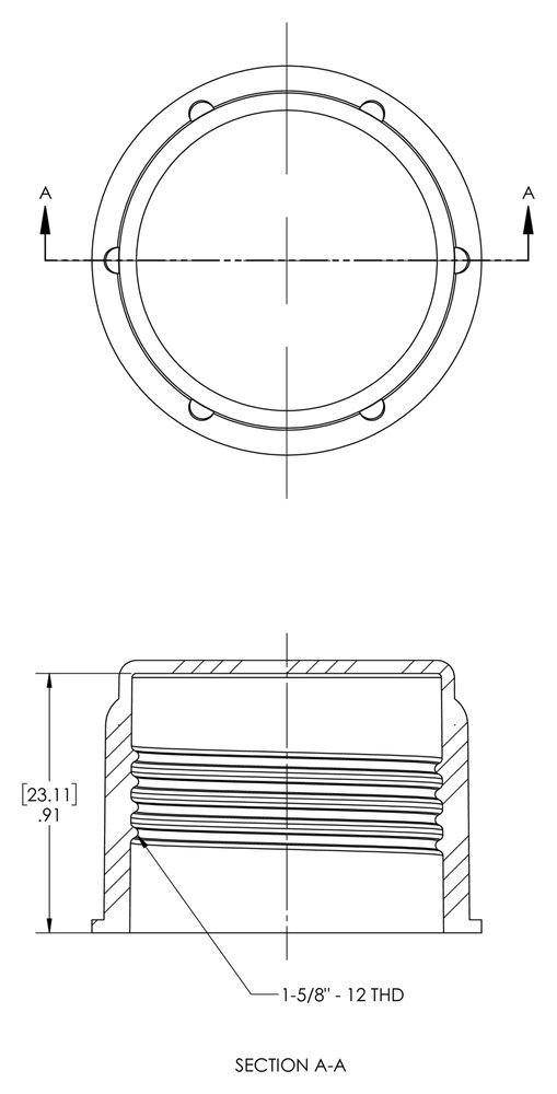 Caplugs ZTC20Q1 Plastic Threaded Plastic Cap for Flared JIC Fittings. to fit Thread Size 1-5/8-12" CD-TC-20, PE-LD, to Fit Thread Size 1-5/8-12", Red (Pack of 15)