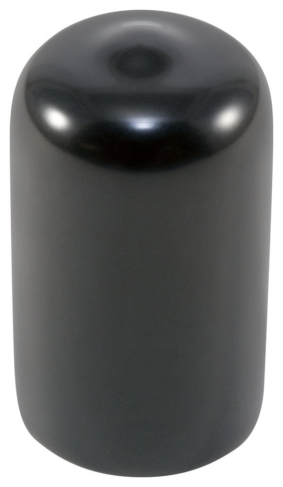 Caplugs 99394096 Plastic Round Cap VC-406-16, Vinyl, Cap ID 0.406" Length 1.000", Black (Pack of 100)