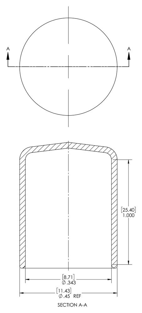 Caplugs 99390078 Masking Flexible Round Cap HVC-343-16, Vinyl, Cap ID 0.343" Length 1.000", Black (Pack of 50)