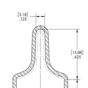 Caplugs 99390423 Plastic Cap with Flat Pull Tab. VFC-207-16, Vinyl, Cap ID 0.207" Length 1.000", Black (Pack of 200)