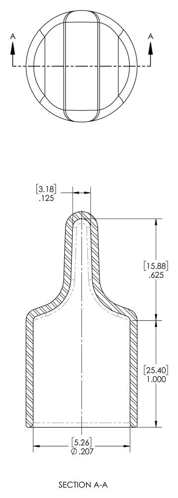 Caplugs 99390423 Plastic Cap with Flat Pull Tab. VFC-207-16, Vinyl, Cap ID 0.207" Length 1.000", Black (Pack of 200)