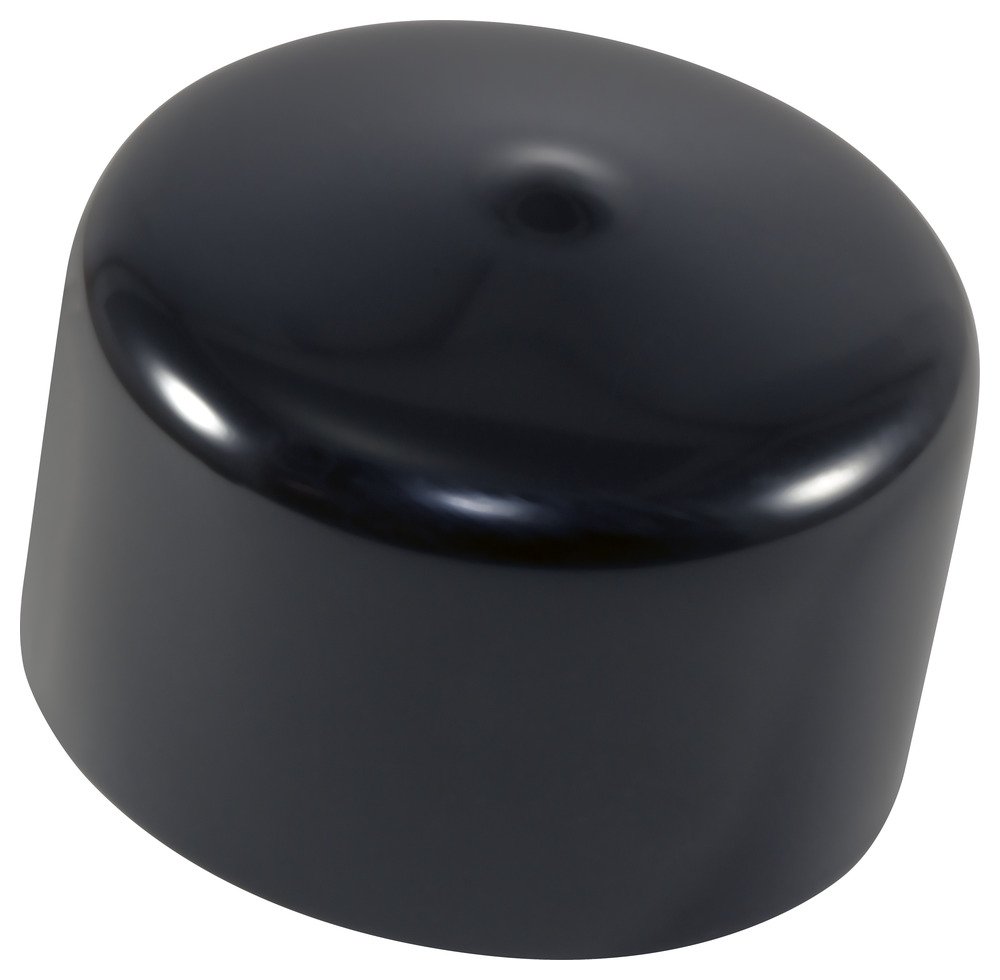 Caplugs 99392814 Plastic Round Cap VC-2375-16, Vinyl, Cap ID 2.375" Length 1.000", Black (Pack of 16)