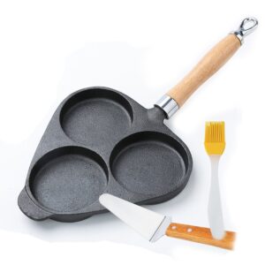 nadalan cast iron omelette egg burger fried egg pot pancake pan with 3-mold