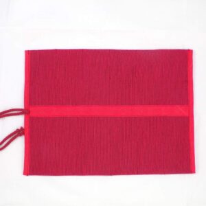 Natural Cotton Waldorf Crayon Roll - A holder for Stockmar and other Crayons (Red)