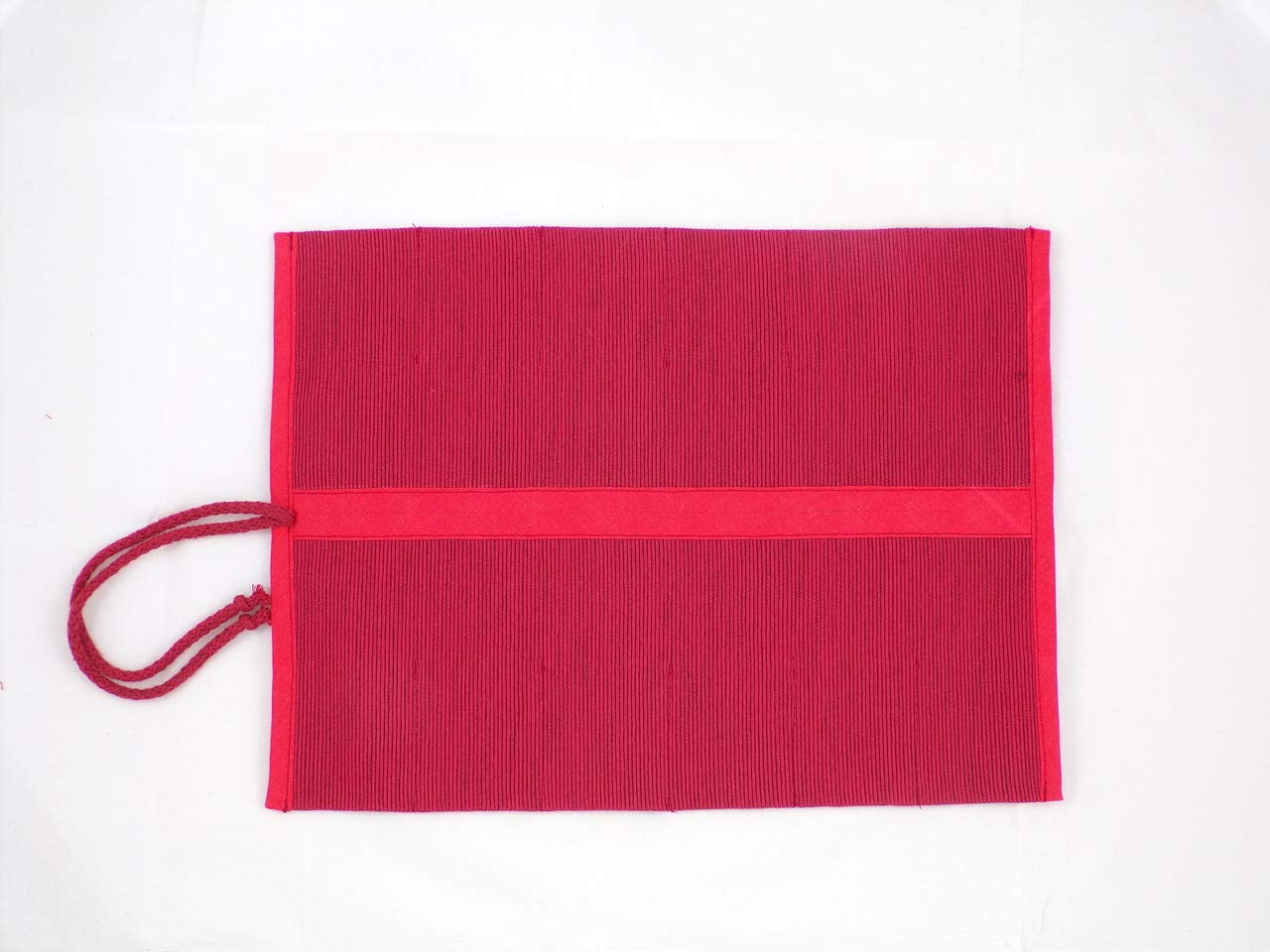 Natural Cotton Waldorf Crayon Roll - A holder for Stockmar and other Crayons (Red)