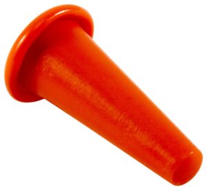 caplugs 99390049 plastic tapered plug. max hole dimension tp-10, vinyl, medium hole dimensions .31" mini hole dimensions .16" length .750", orange (pack of 50)