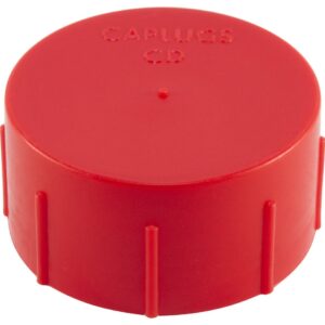 Caplugs ZTC20Q1 Plastic Threaded Plastic Cap for Flared JIC Fittings. to fit Thread Size 1-5/8-12" CD-TC-20, PE-LD, to Fit Thread Size 1-5/8-12", Red (Pack of 15)