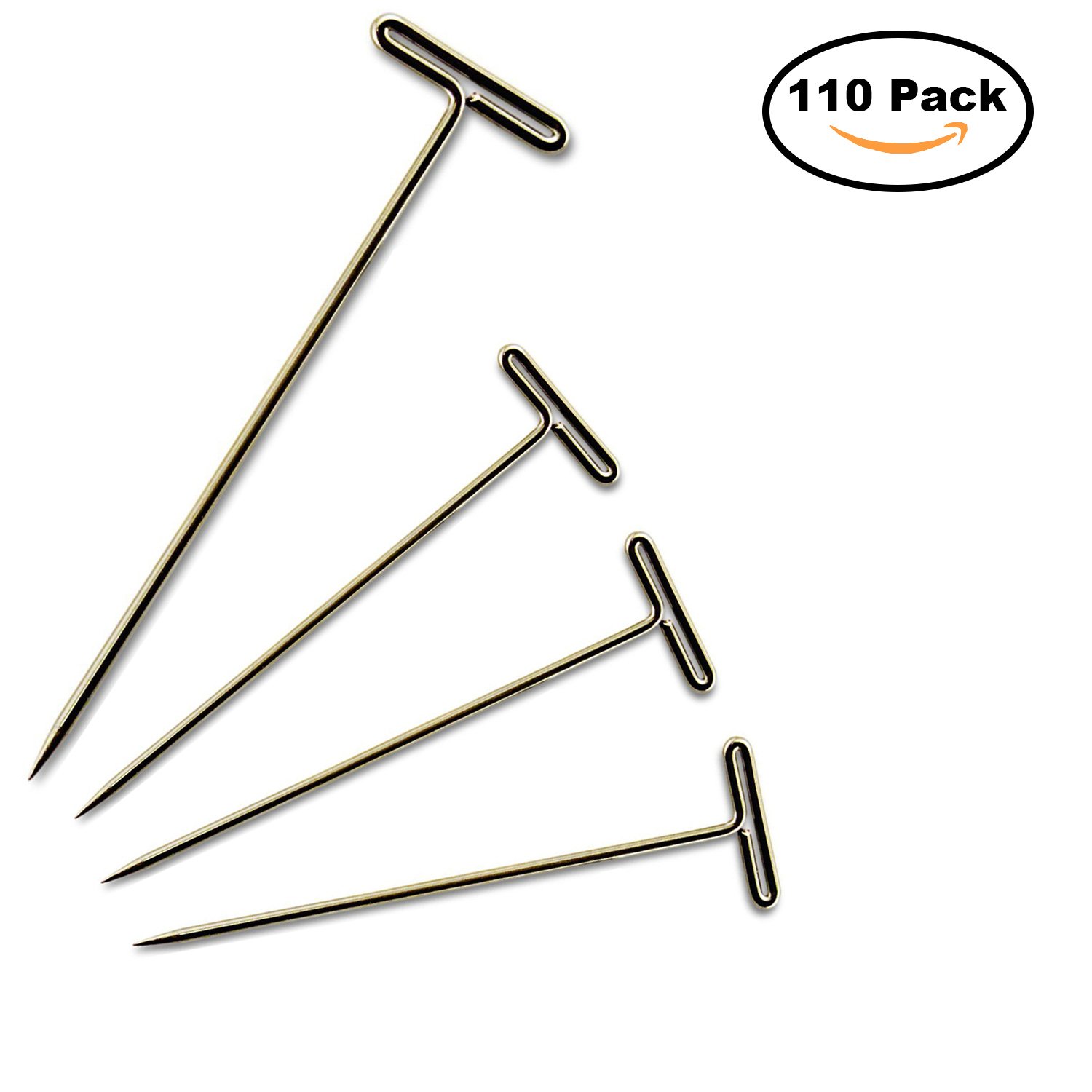 Labs Nickel Plated Science Dissection T-Pins, Frog Dissection pin(Pack of 110, 100 Pack 1.5", 10 Pack 2")