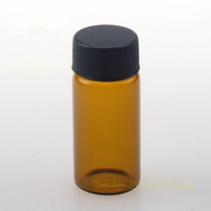 Deschem 15ml Amber Glass Reagent Bottle,Penicillin Vials,W/PP Screw Lid,10 Pieces/Pack