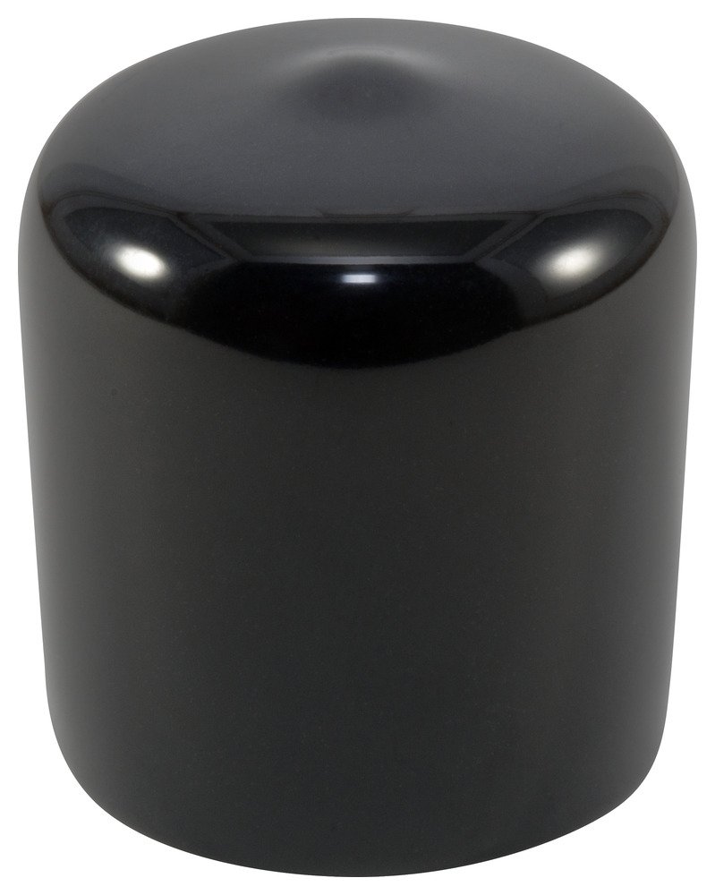 Caplugs 99394158 Plastic Round Cap VC-1250-16, Vinyl, Cap ID 1.250" Length 1.000", Black (Pack of 40)