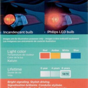 Philips 1157RLED Ultinon LED (Red), 2 Pack