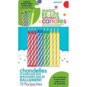 assorted color magic re-light birthday candles (2.5") 120 count - reusable & non-toxic, perfect for birthdays & celebrations