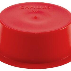 Caplugs Plastic Tapered Cap and Plug with Wide Flange W-17, PE-LD, Cap OD 1.393" Plug ID 1.615", Red (Pack of 40)