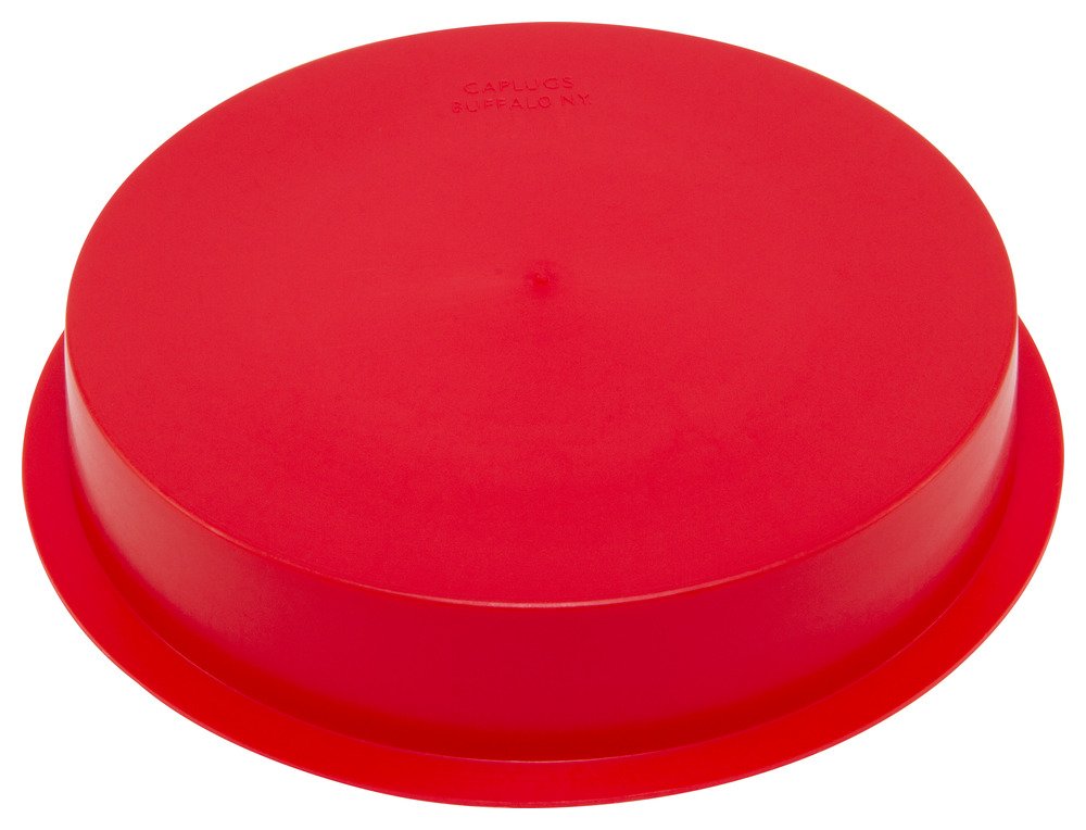 Caplugs 99394337 Plastic Tapered Cap and Plug. T-1050, PE-LD, Cap OD 3.41" Plug ID 3.6", Red (Pack of 20)