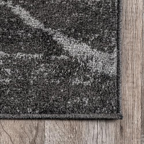 nuLOOM 3x5 Thigpen Contemporary Area Rug, Charcoal, Abstract Lines, Non-Slip Backing, Stain Resistant, For Bedroom, Dining Room, Living Room, Hallway, Office, Kitchen, Entryway