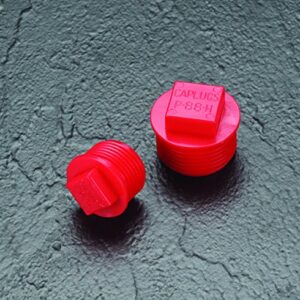 Caplugs 99394681 Plastic Threaded Plug for Pipe Fittings. P-88H, PE-HD, to Plug Thread Size 1 NPT", Red (Pack of 40)