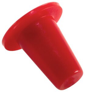 caplugs 99394261 plastic tapered cap and plug. t-0x, pe-ld, cap od 0.113" plug id 0.255", red (pack of 200)