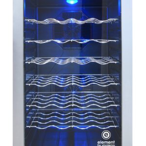 Vinotemp EL-28SILC 28 Bottle Cooler Refrigerator, Freestanding Wine Fridge with Touch Screen Adjustable Temperature Control, Dual-Paned Glass Door and Safety Lock, Metallic