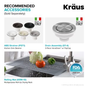 KRAUS Forteza 32-inch Undermount Single Bowl Granite Kitchen Sink in Grey, KGU-55GREY