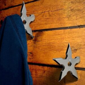 ninja darts coat hooks (pack of 2) clothes hats hanger holder novelty present for teens