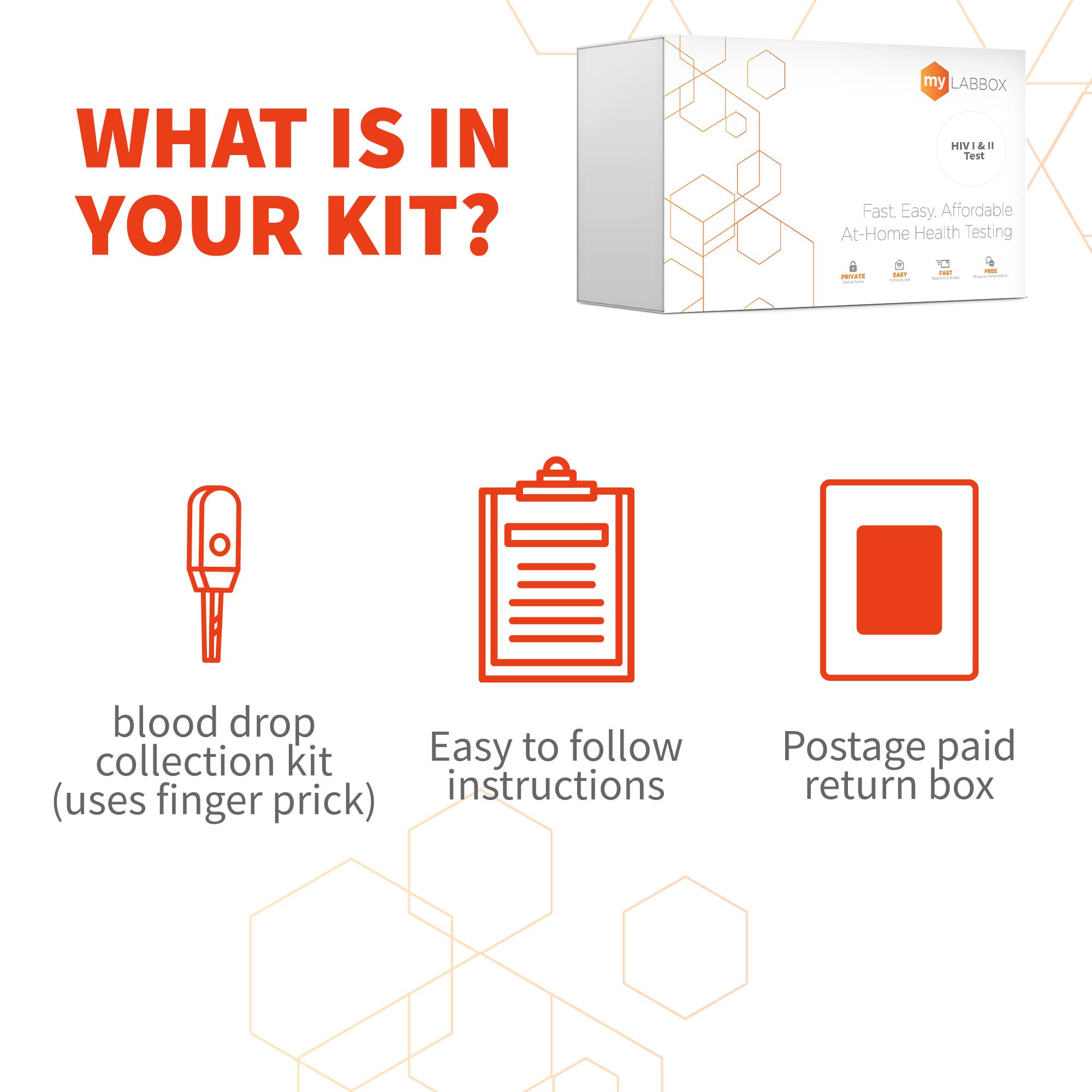 STD at Home Test for Women HIV-1 and HIV-2 by myLAB Box