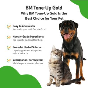 Pet Wellbeing BM Tone-Up Gold for Dogs & Cats - Vet-Formulated - Diarrhea & Loose or Runny Stools - Natural Herbal Supplement 4 oz (118 ml)