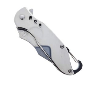 Falcon Metal Handle Folding Pocket Knife With Belt Clip (Choose Your Color) (Chrome)