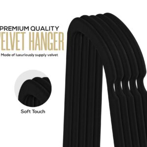 Utopia Home Premium Velvet Hangers 50 Pack - Non-Slip Clothes Hangers with Tie Bar - Black Hangers - Standard Hangers with 360 Degree Rotatable Hook - Heavy Duty Coat Hangers