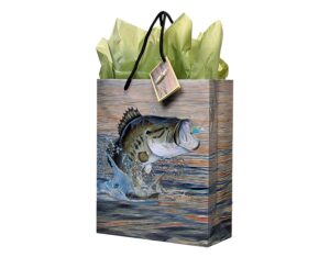 havercamp fishing gift bag, medium, 10 x 12 x 4.25 inches, gone fishin' party collection