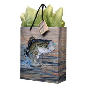 Havercamp Fishing Gift Bag, Medium, 10 x 12 x 4.25 Inches, Gone Fishin' Party Collection