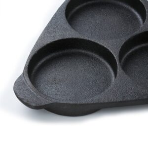 Nadalan Cast Iron Omelette Egg Burger Fried Egg Pot Pancake Pan With 3-Mold