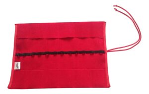 natural cotton waldorf crayon roll - a holder for stockmar and other crayons (red)