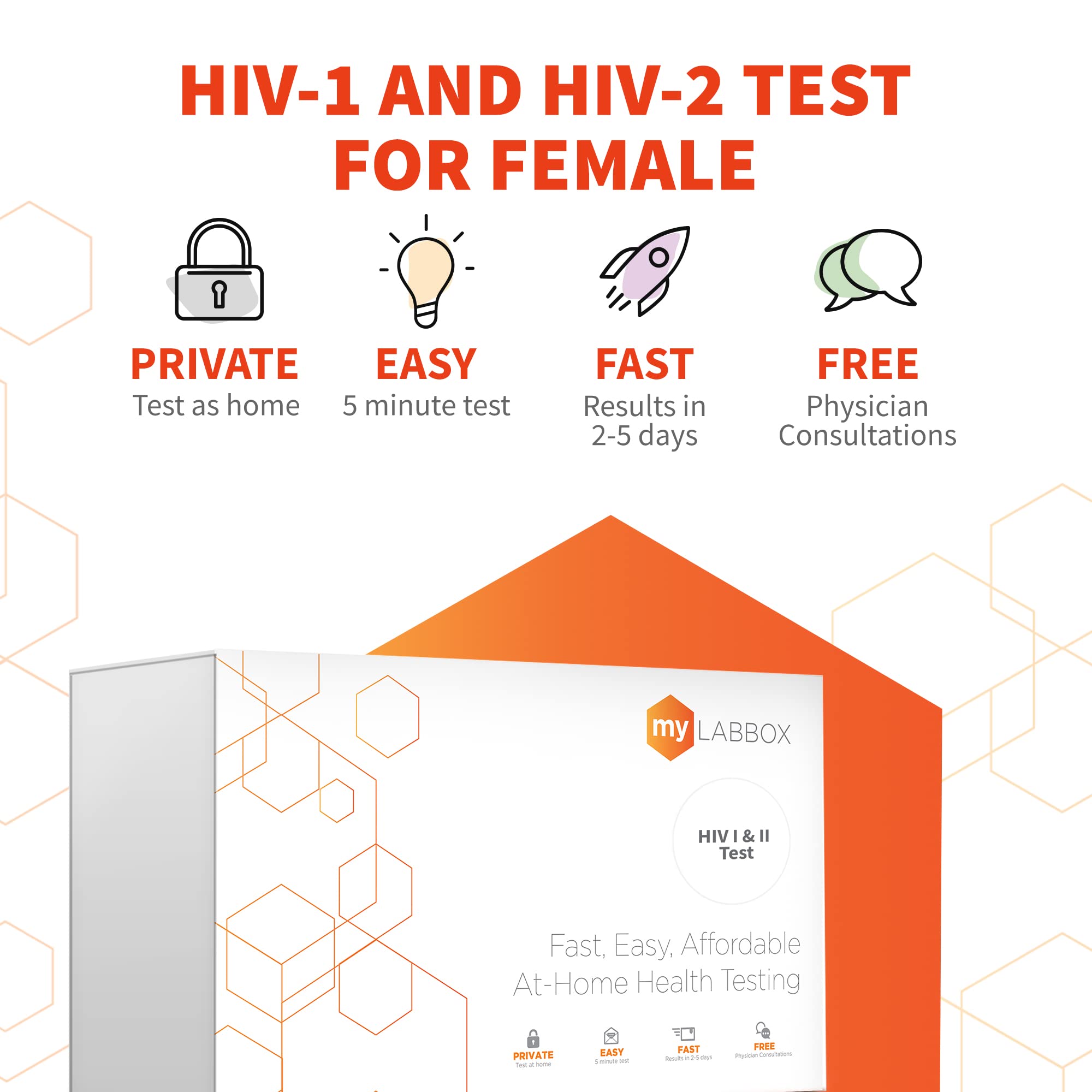 STD at Home Test for Women HIV-1 and HIV-2 by myLAB Box