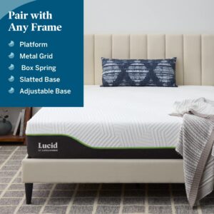 LUCID 12 Inch Latex Hybrid Mattress - Responsive Latex Foam and Encased Springs - Firm Feel - Motion Isolation - Edge Support - Gel Infused - Pressure Relief - Bed in a Box - Full Size