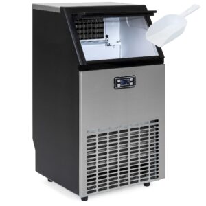 best choice products portable stainless steel commercial ice maker w/ scooper, timer & auto clean, produces 99lbs daily