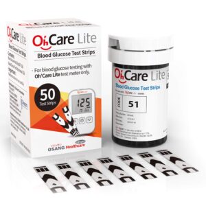 oh?care lite blood glucose test strips (50pcs) - diabetic test strips calibrated for oh?care lite blood sugar testing monitor/glucometer - affordable diabetic supplies by ijcare (1)