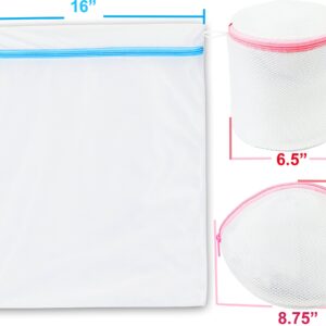 5 Pack - Simple Houseware Laundry Bra Lingerie Bags (2 Large & 3 Underwear Bags)