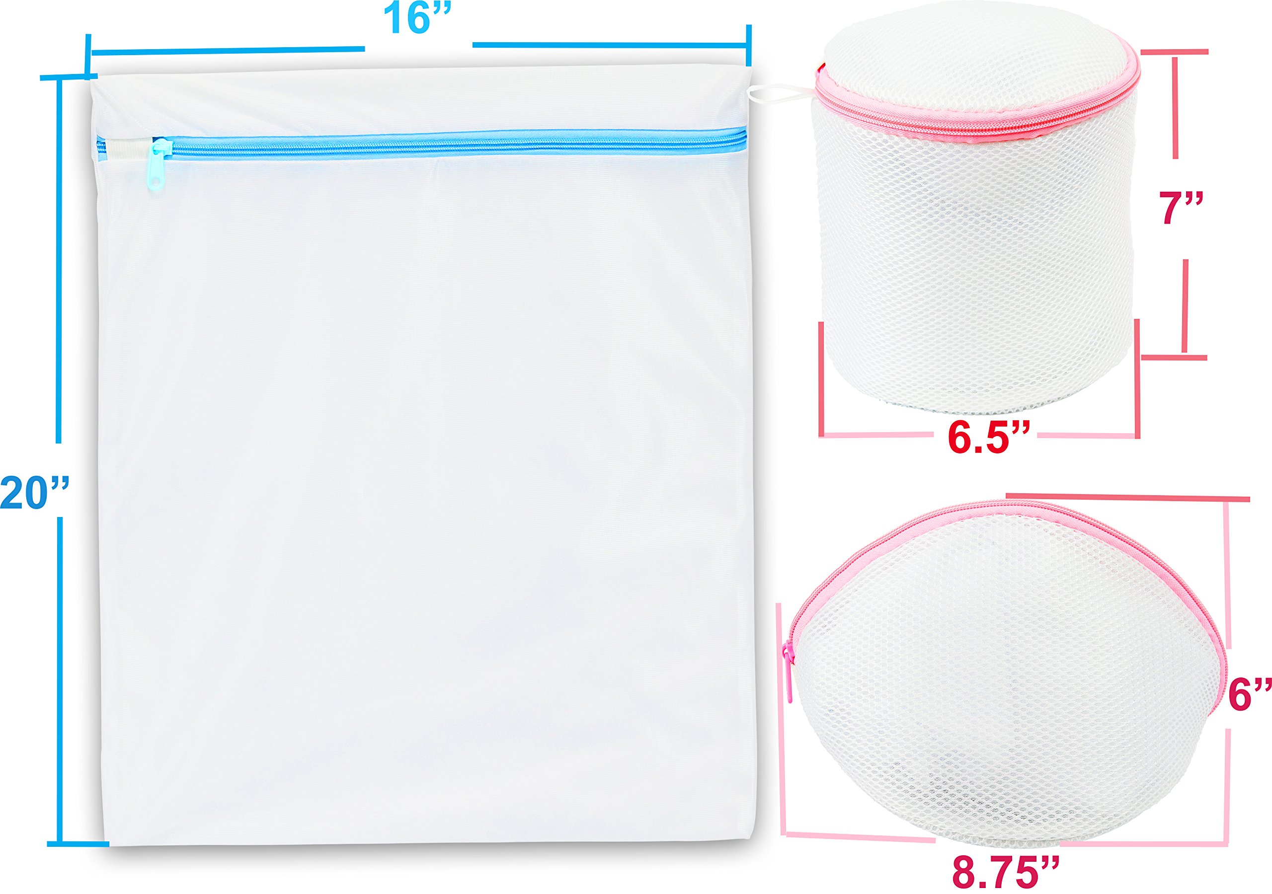 5 Pack - Simple Houseware Laundry Bra Lingerie Bags (2 Large & 3 Underwear Bags)