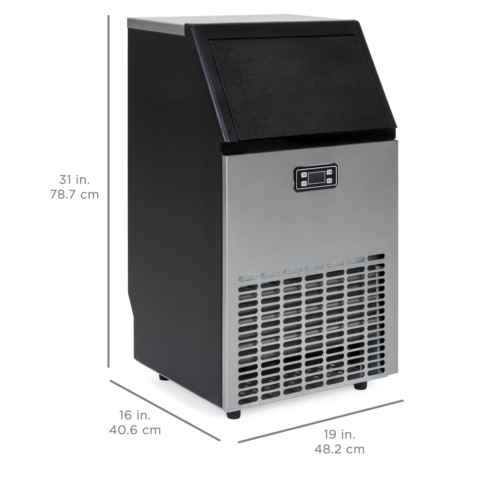 Best Choice Products Portable Stainless Steel Commercial Ice Maker w/ Scooper, Timer & Auto Clean, Produces 99lbs Daily