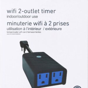 Westek SMARTPLUG2A WiFi Enabled 2-Outlet Outdoor Plug-in Timer, Black