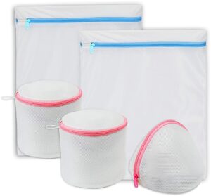 5 pack - simple houseware laundry bra lingerie bags (2 large & 3 underwear bags)