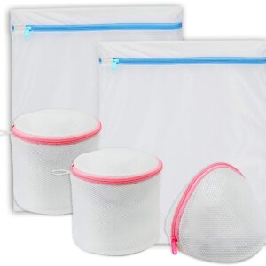 5 Pack - Simple Houseware Laundry Bra Lingerie Bags (2 Large & 3 Underwear Bags)