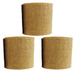 3 roll pack burlap ribbon 3" x 5 yards natural jute total 3 x 5 yard rolls, (natural, 3inch x 15yards)