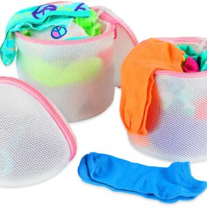 5 Pack - Simple Houseware Laundry Bra Lingerie Bags (2 Large & 3 Underwear Bags)