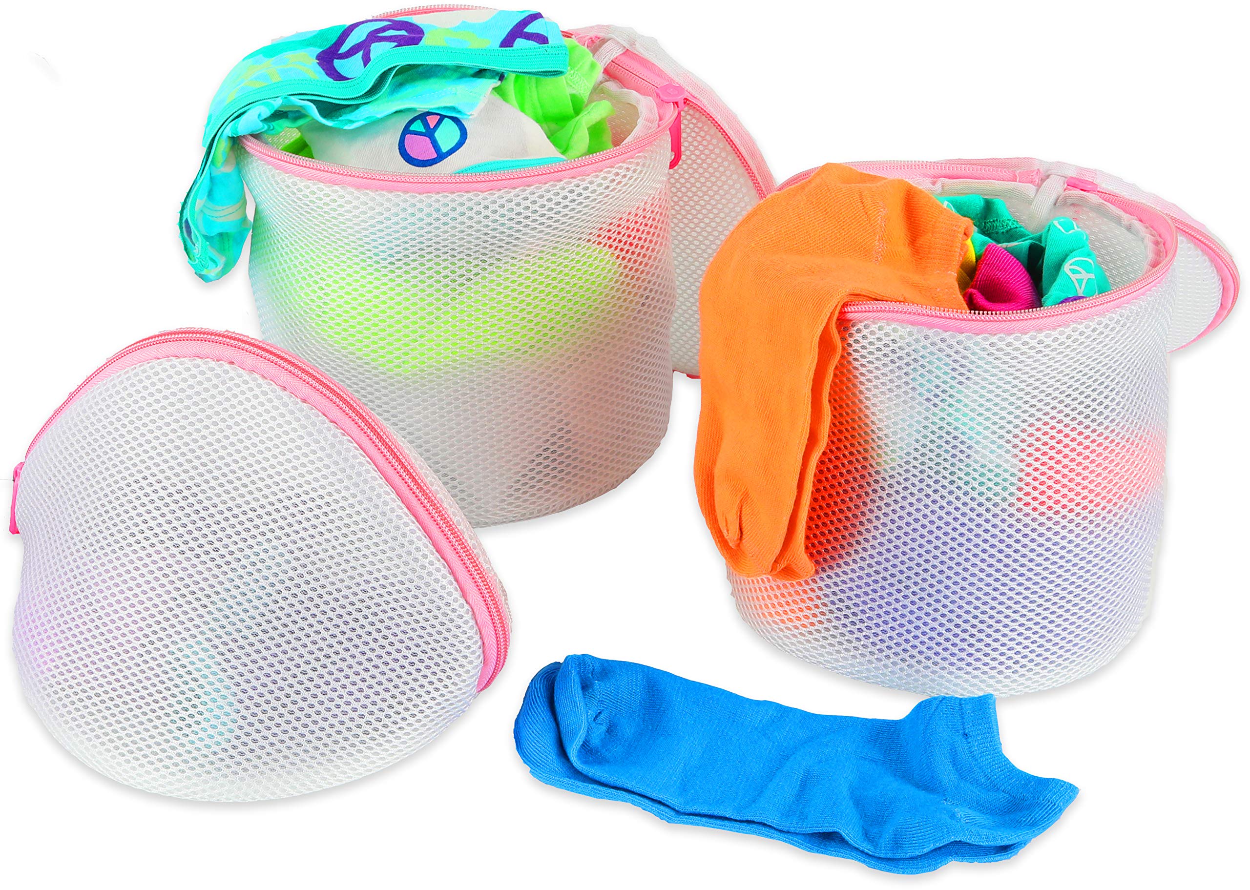 5 Pack - Simple Houseware Laundry Bra Lingerie Bags (2 Large & 3 Underwear Bags)