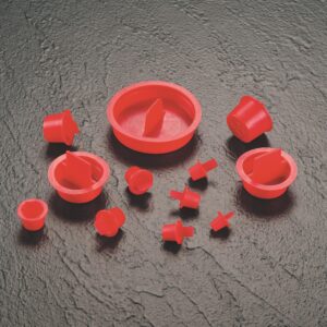 Caplugs CPT-2X CPT Series – Plastic Center Pull-Tab Tapered Plug, 1000 Pack, Red LD-PE, Flange OD 0.56" x Plug ID 0.397" Hole Protection, Leak Prevention, Masking, Powder Coating (QCPT2XQ1)