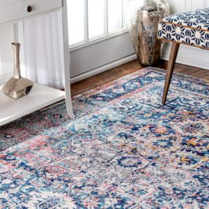 nuLOOM Lilah Vintage Medallion Accent Rug, 2x3, Blue