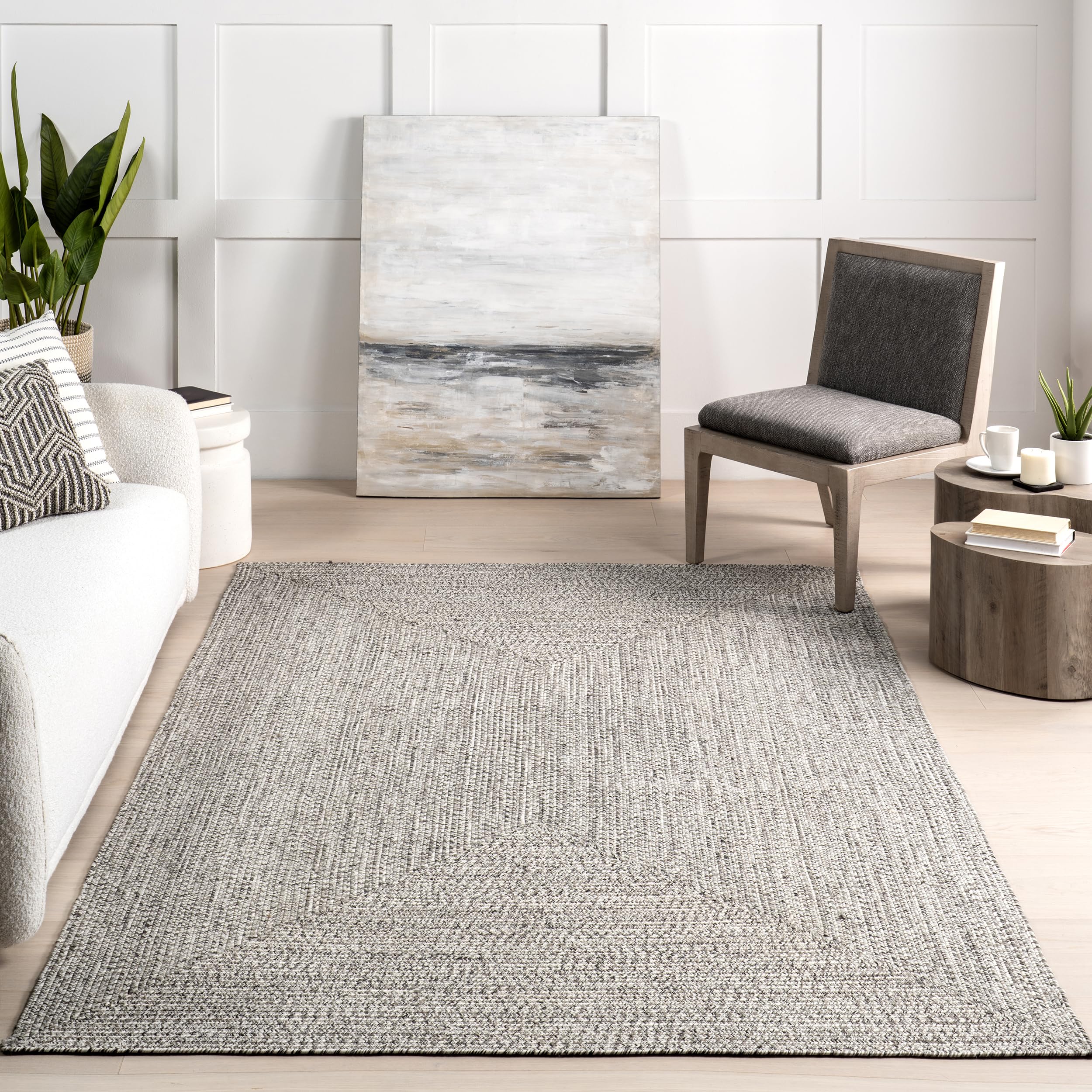 nuLOOM Braided Indoor/Outdoor Area Rug, 2' x 3', Wynn Salt And Pepper