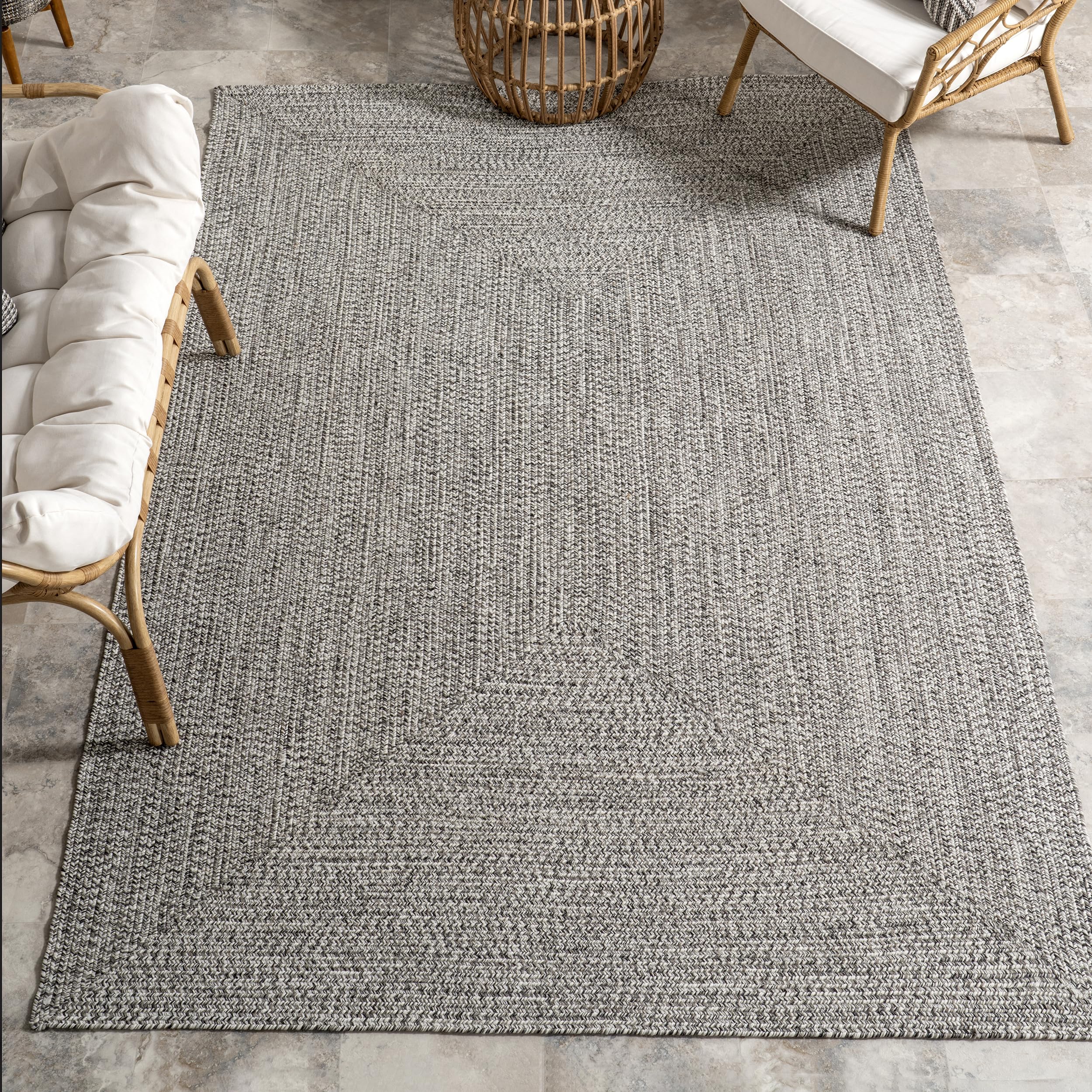 nuLOOM Braided Indoor/Outdoor Area Rug, 2' x 3', Wynn Salt And Pepper