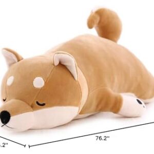 30'' Shiba Inu Plush Stuffed Animal, Giant Stuffed Animals for Anxiety, Big Shiba Inu Corgi Plush, Dog Plush Pillow Hugging Pillow Sleeping Dog Cushion Soft Plush Toy Big Stuffed Animals Kawaii Decor